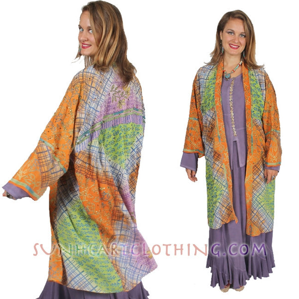 Sunheart Silk One-of-a-Kind Embroidered Coat - sunheartbohoclothing